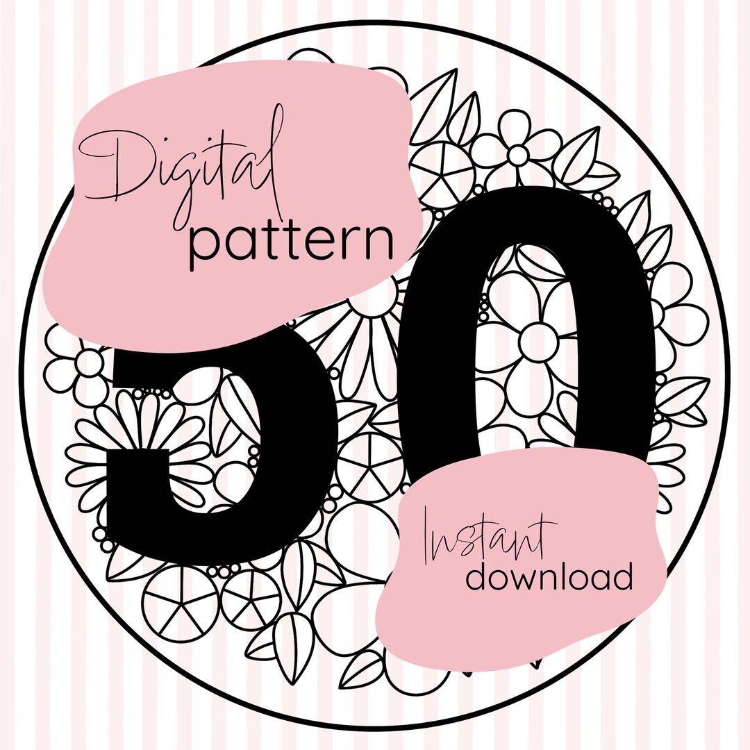 50 / 50 Years Embroidery Pattern / Golden Wedding Anniversary - Etsy