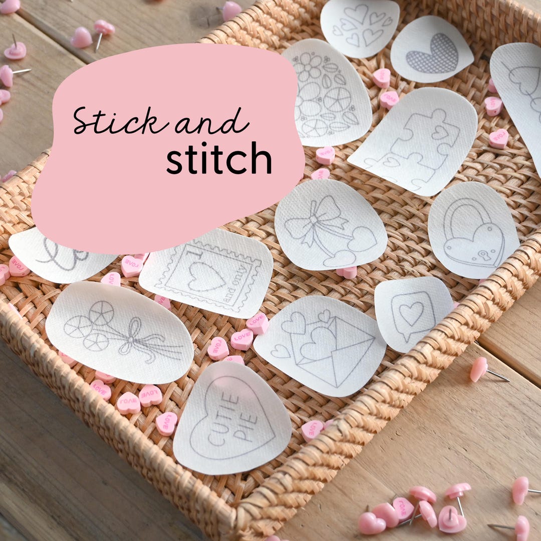 Valentine Stick and Stitch Embroidery Patches / Cute Embroidery Patches ...