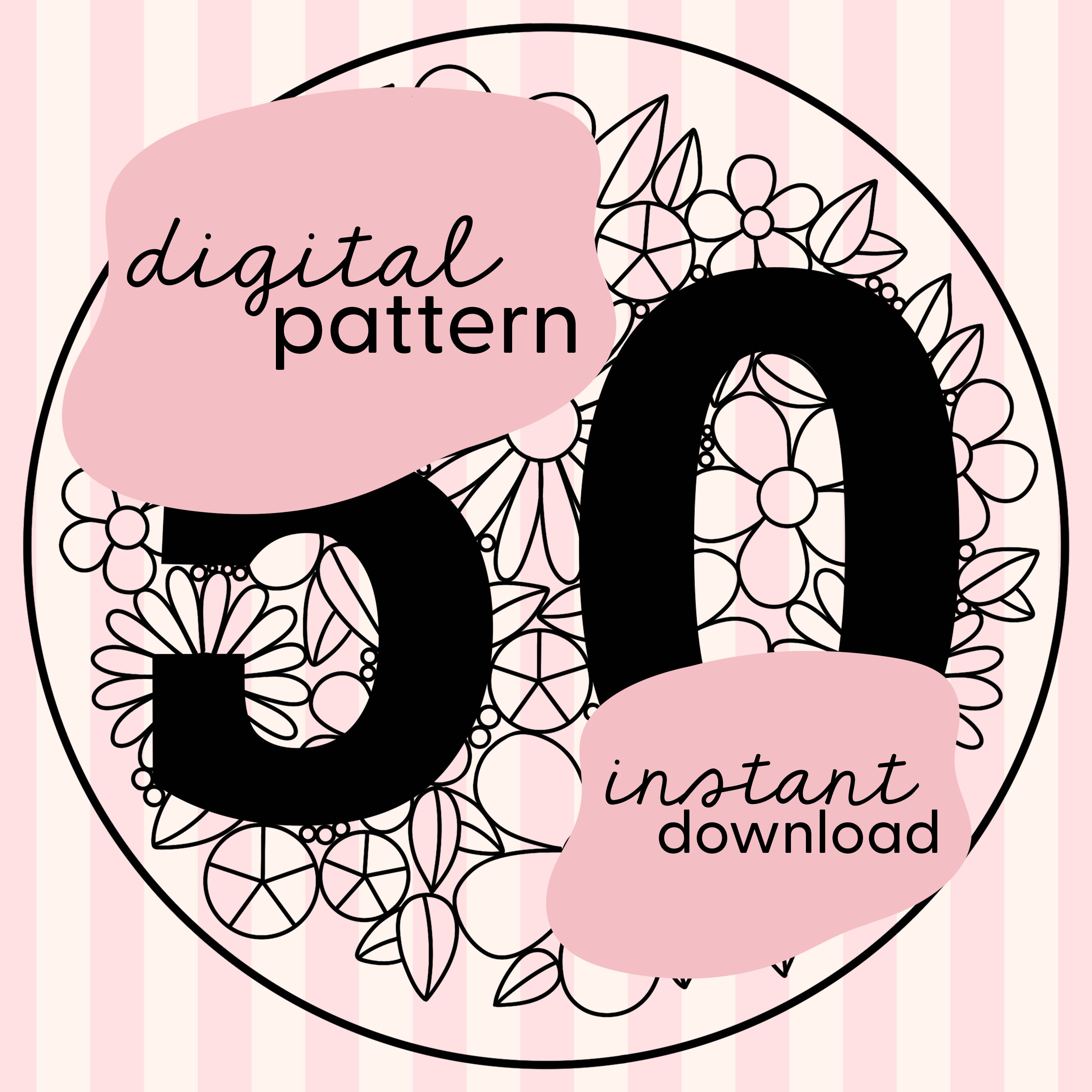 50 / 50 Years Embroidery Pattern / Golden Wedding Anniversary / PDF ...