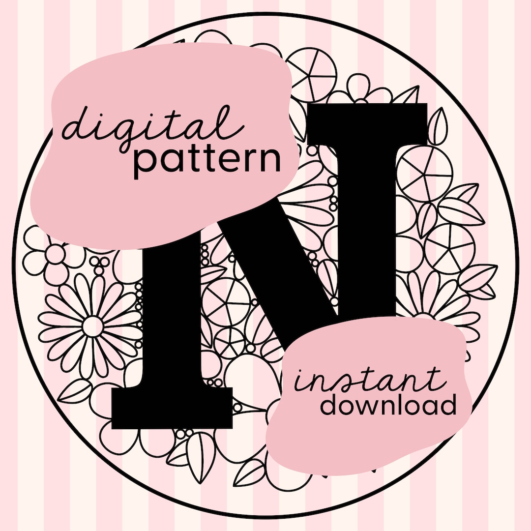 Letter 'N' Embroidery Pattern / PDF Digital Download / Floral ...