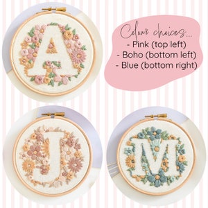 Floral Initial Embroidery Kit / Beginner Embroidery Kit / - Etsy UK