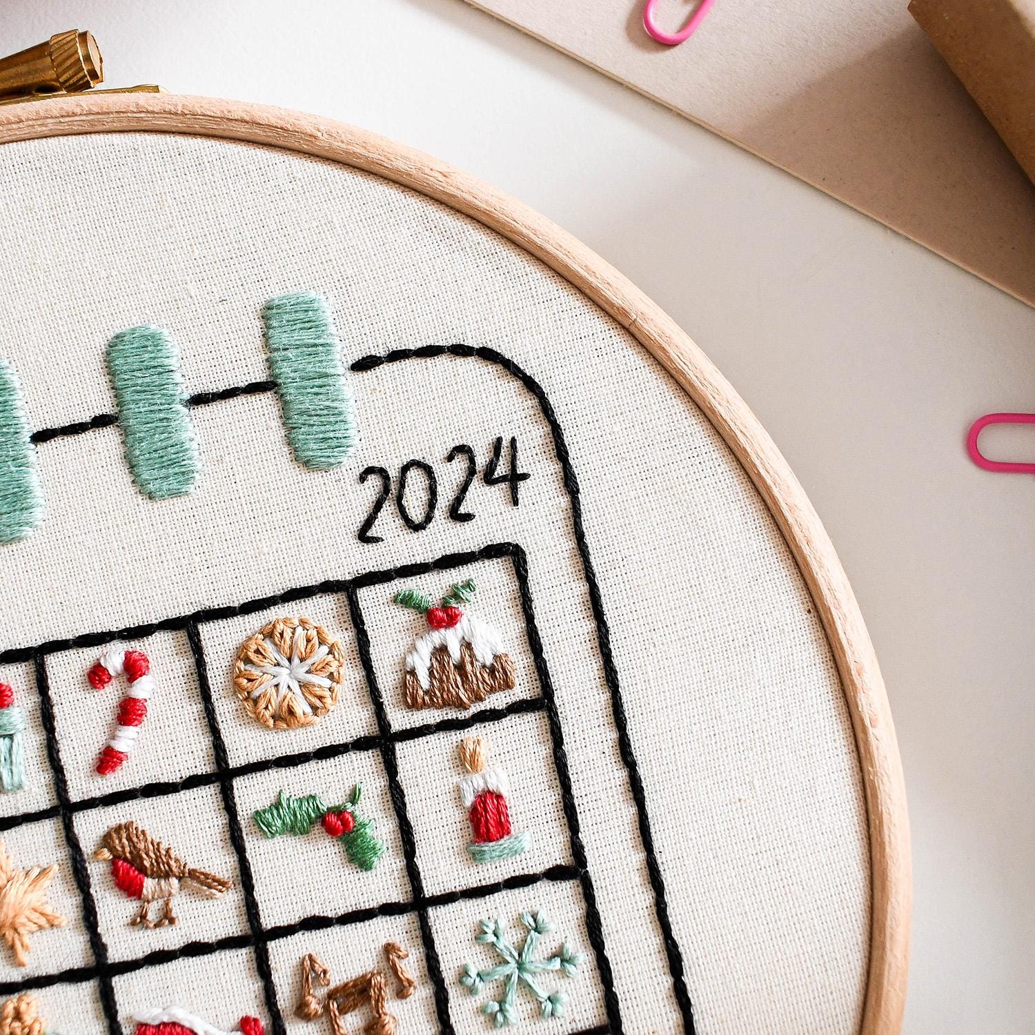 Advent Calendar Embroidery Pattern 2025 / December Digital Embroidery ...