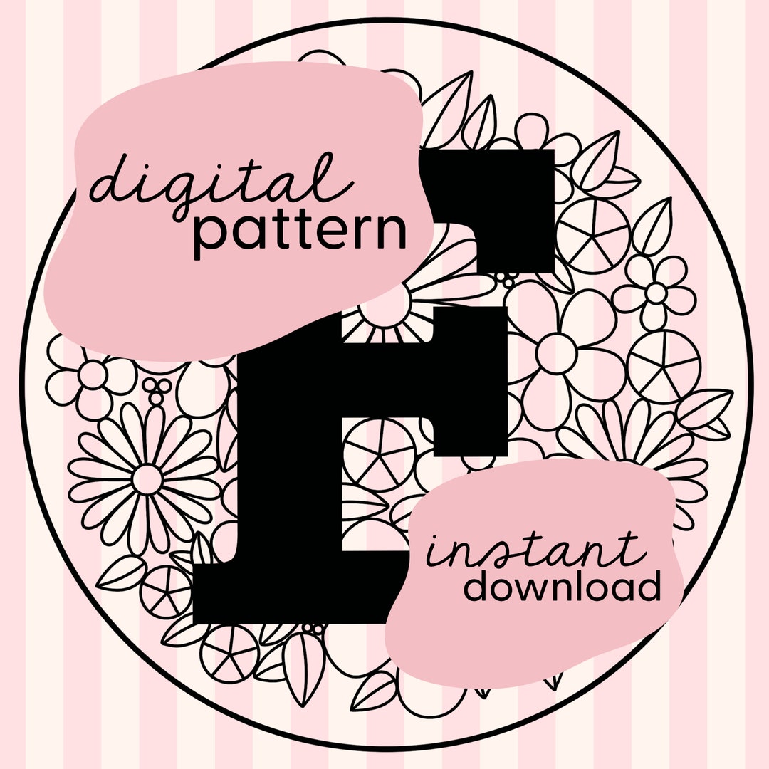 Letter 'E' Embroidery Pattern / PDF Digital Download / Floral ...
