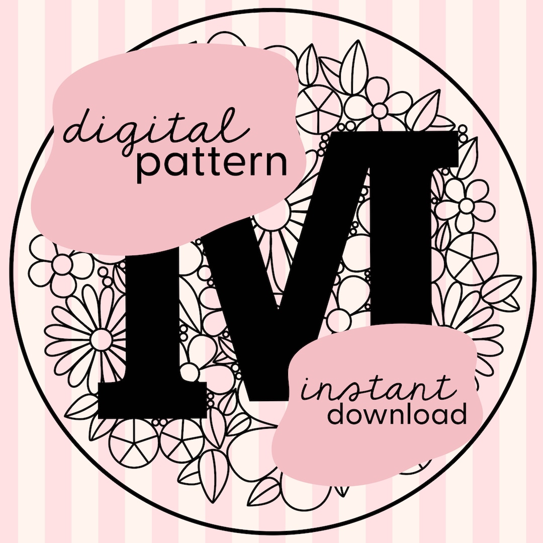 Letter 'M' Embroidery Pattern / PDF Digital Download / Floral ...