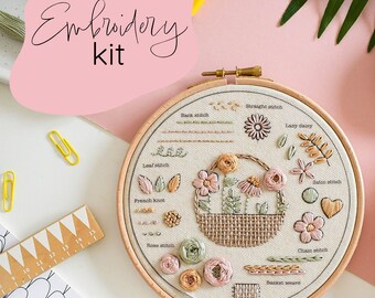 Stitch Along Embroidery Kit / Complete Beginner Embroidery Kit / Pick ...