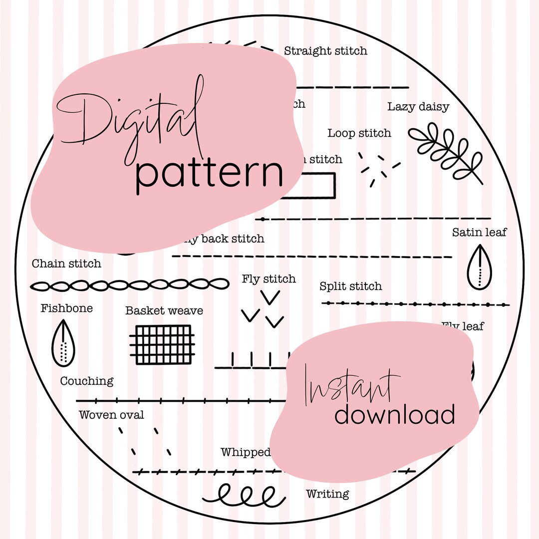 Stitch Along Embroidery Pattern / Digital Download Beginner Embroidery ...