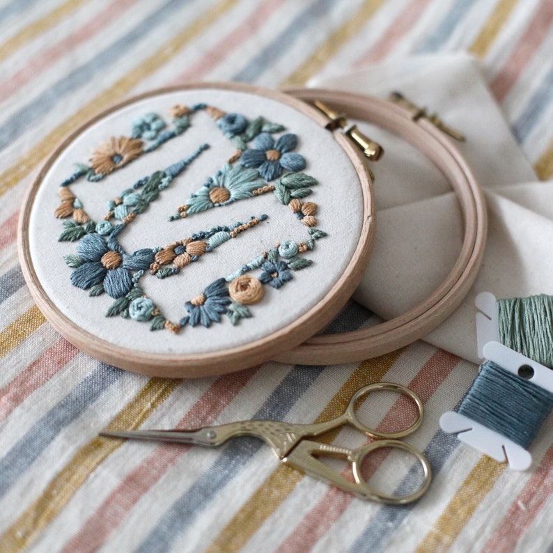 Letter 'H' Embroidery Pattern / PDF Digital Download / Floral ...