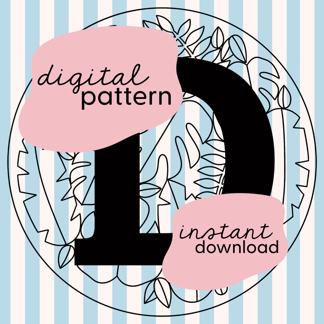 Letter 'D' Jungle Leaf Embroidery Pattern / Leaf Embroidery Pattern ...