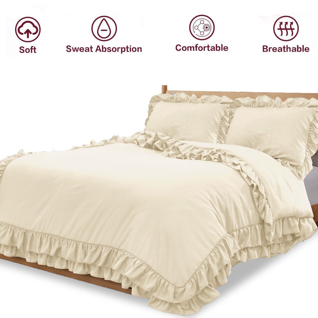 Ruffled Borders Duvet Cover Set - Etsy UK