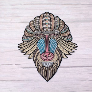 Large Colourful Baboon Monkey Ape Sew on Iron 0n Patch - Etsy