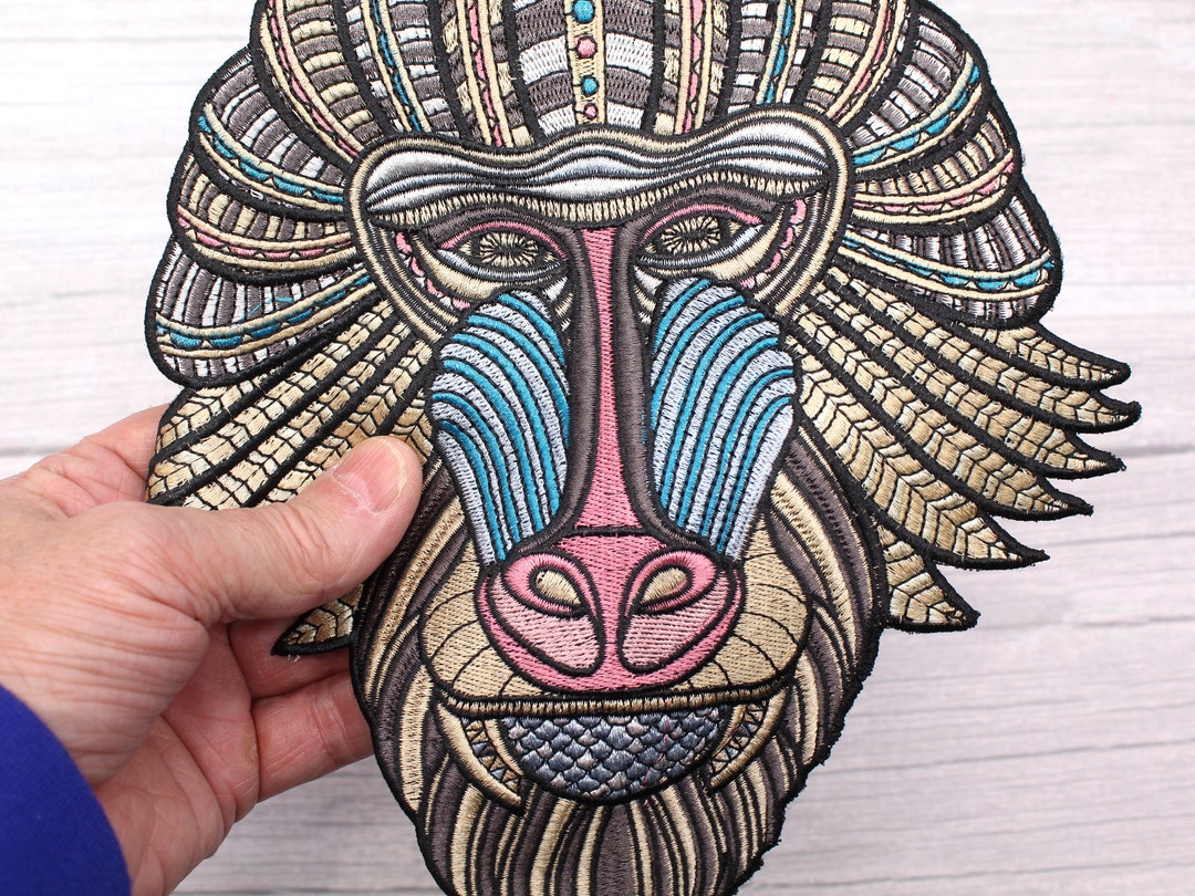 Large Colourful Baboon Monkey Ape Sew on Iron 0n Patch - Etsy