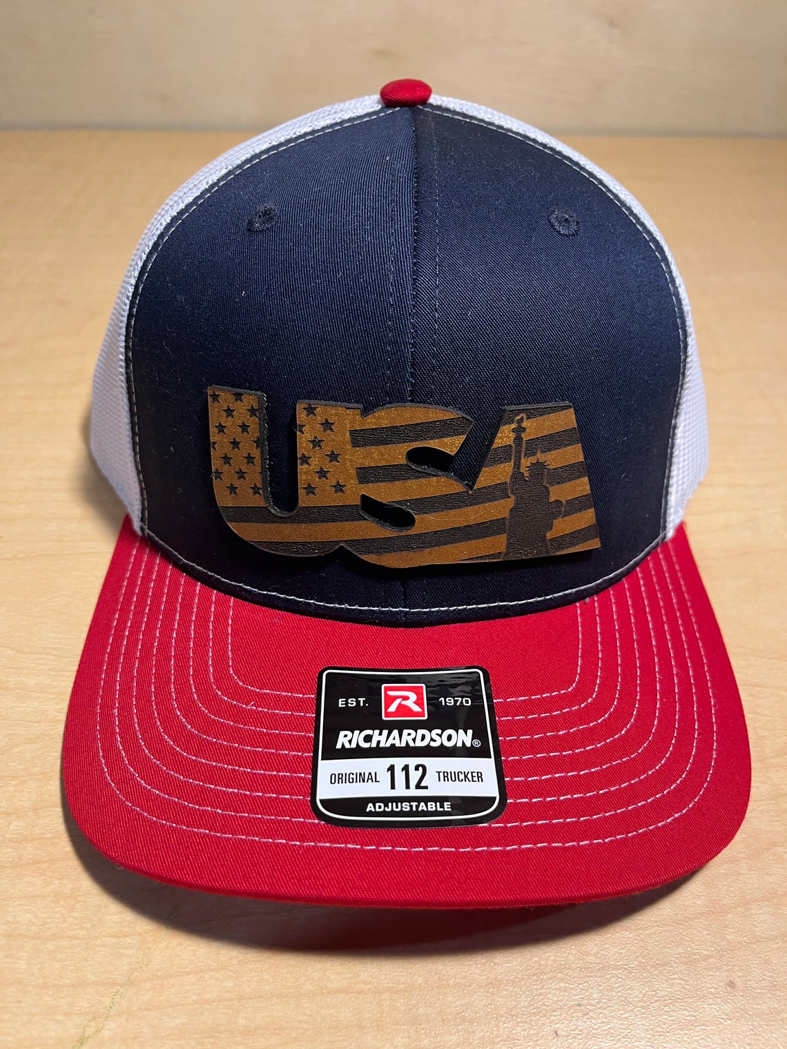 USA Statue of Liberty Leather Patch Hat - Etsy