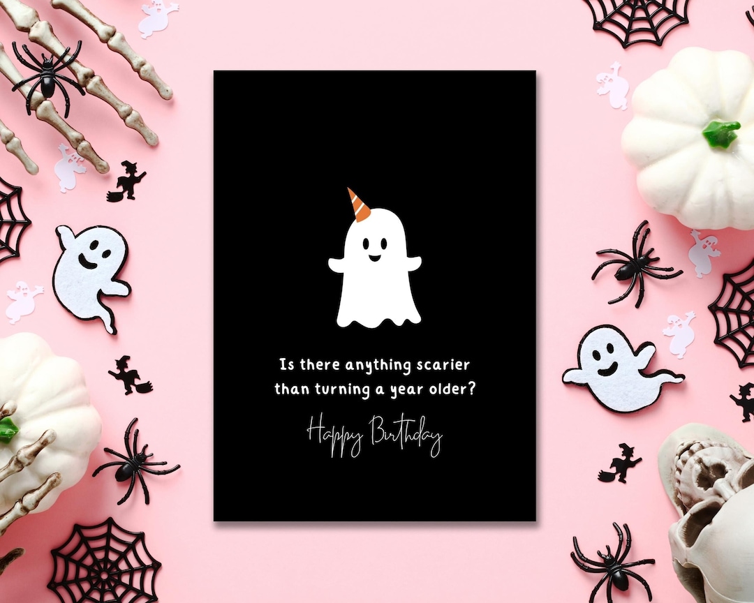 Cute Ghost Birthday Card Funny Birthday Card Spooky Season - Etsy