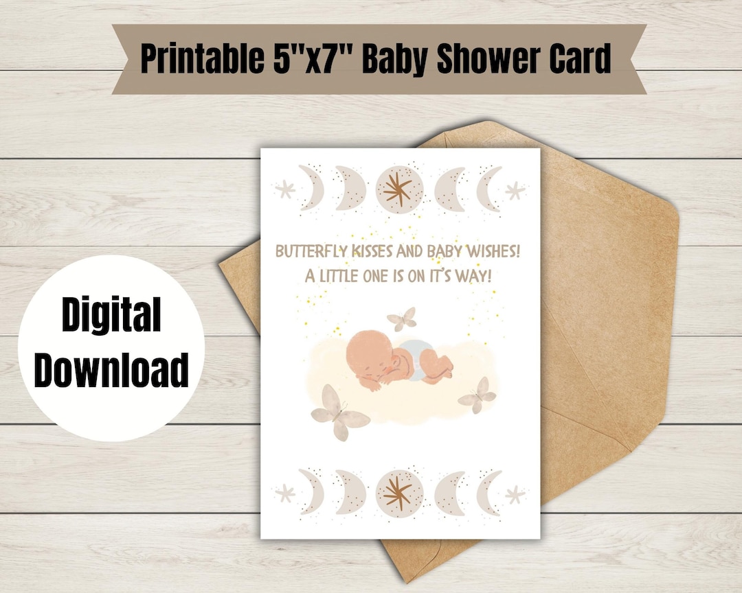 Printable Gender-neutral Baby Shower Card Digital Baby Shower Card ...