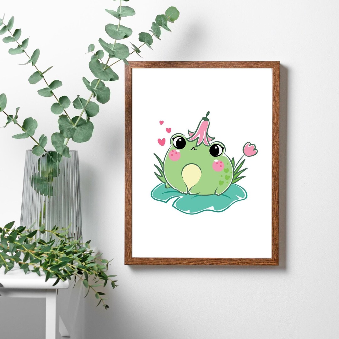 Cute Frog Print Cute Frog Wall Art Frog DIGITAL Print - Etsy