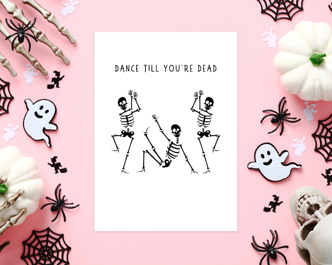 Skeleton Halloween Card Halloween Digital Card Skeleton Card Funny ...