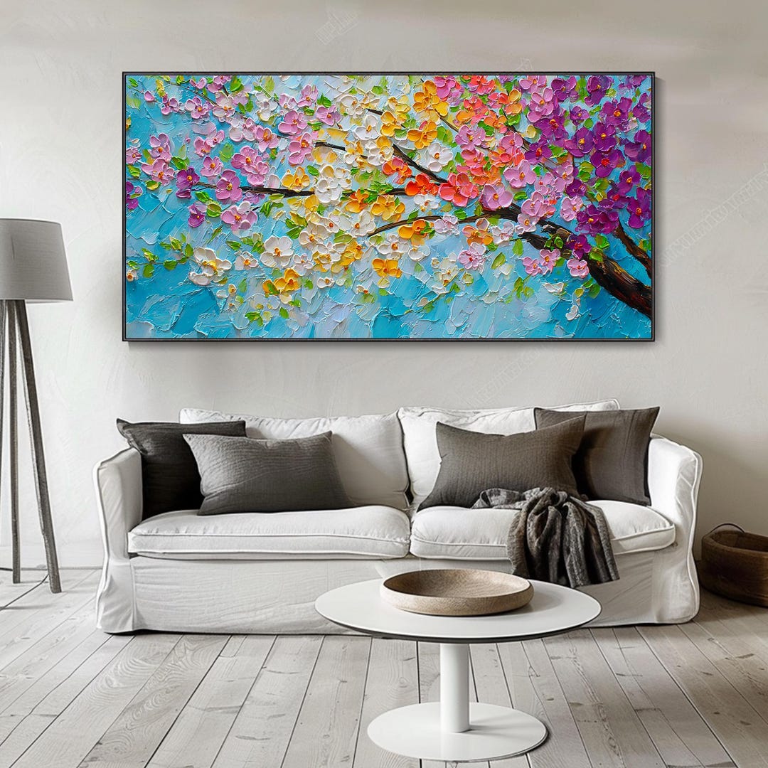 Large 3D Textured Tree Mural Oil Painting on Canvas Titled Vigorous ...