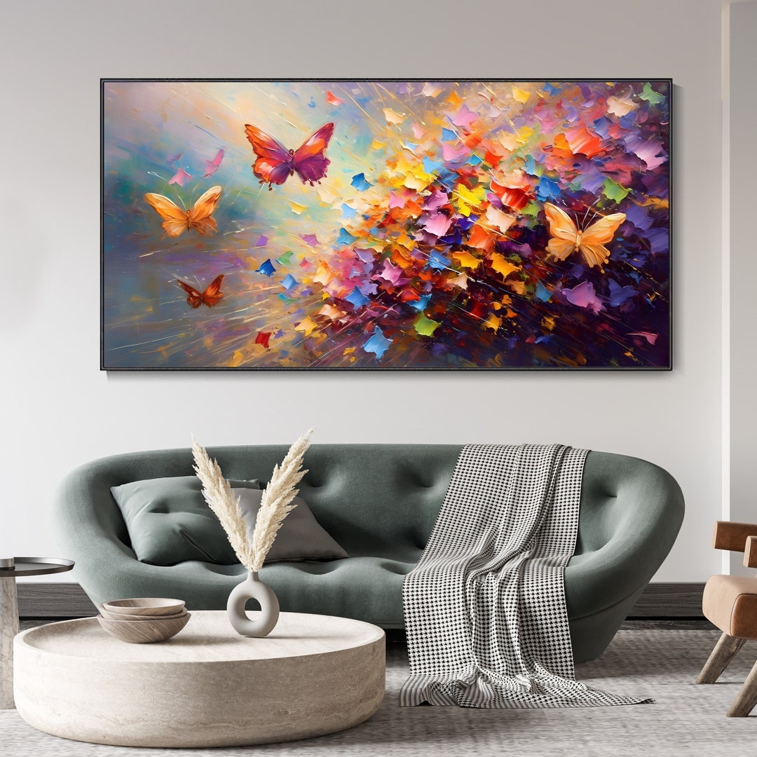 Flying Butterfly Home Decor Painting, Boho Animal Butterfly Painting ...
