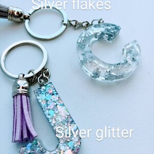Initial Resin Keyring | Personalised Letter Keyring | Glitter Initial ...