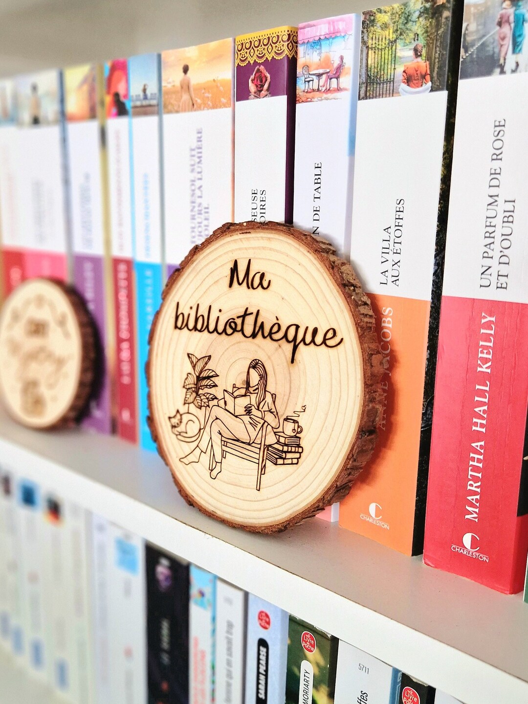 Large Wooden Log Laser Engraved my Library - Etsy