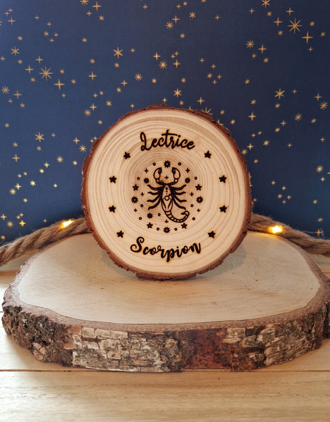 Laser Engraved Wooden Log Scorpio Astrological Sign Packaged in Its ...