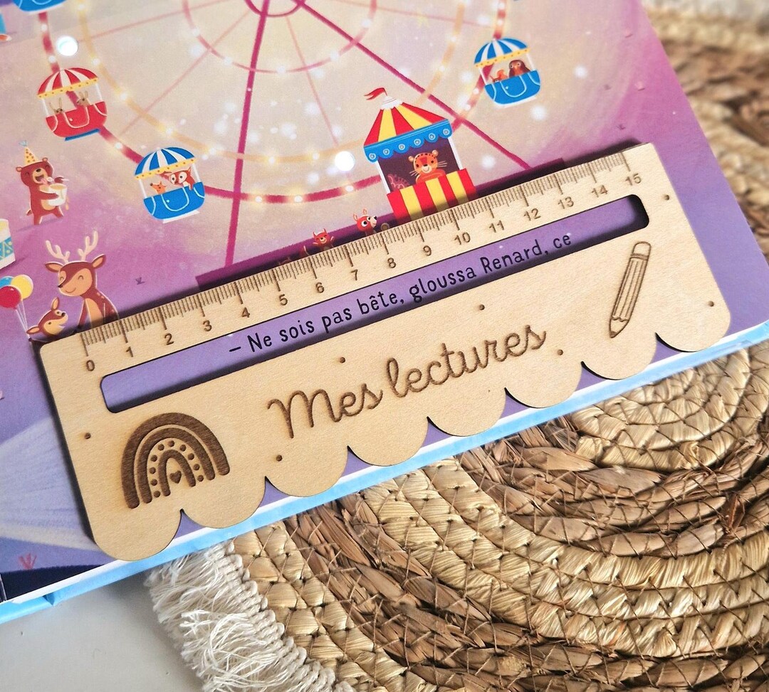 Wooden Reading Aid Ruler for Children "my Readings" School, Books ...