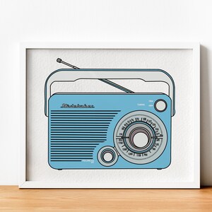 Printable Studebaker Radio Line Drawing | Blue | 10x8 | Digital ...