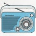 Printable Studebaker Radio Line Drawing | Blue | 10x8 | Digital ...