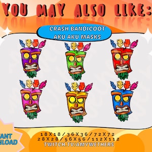 Crash Inspired Emote Set Raid/gg/ez/hype All Sizes: 112,72,56,36,28,18 ...
