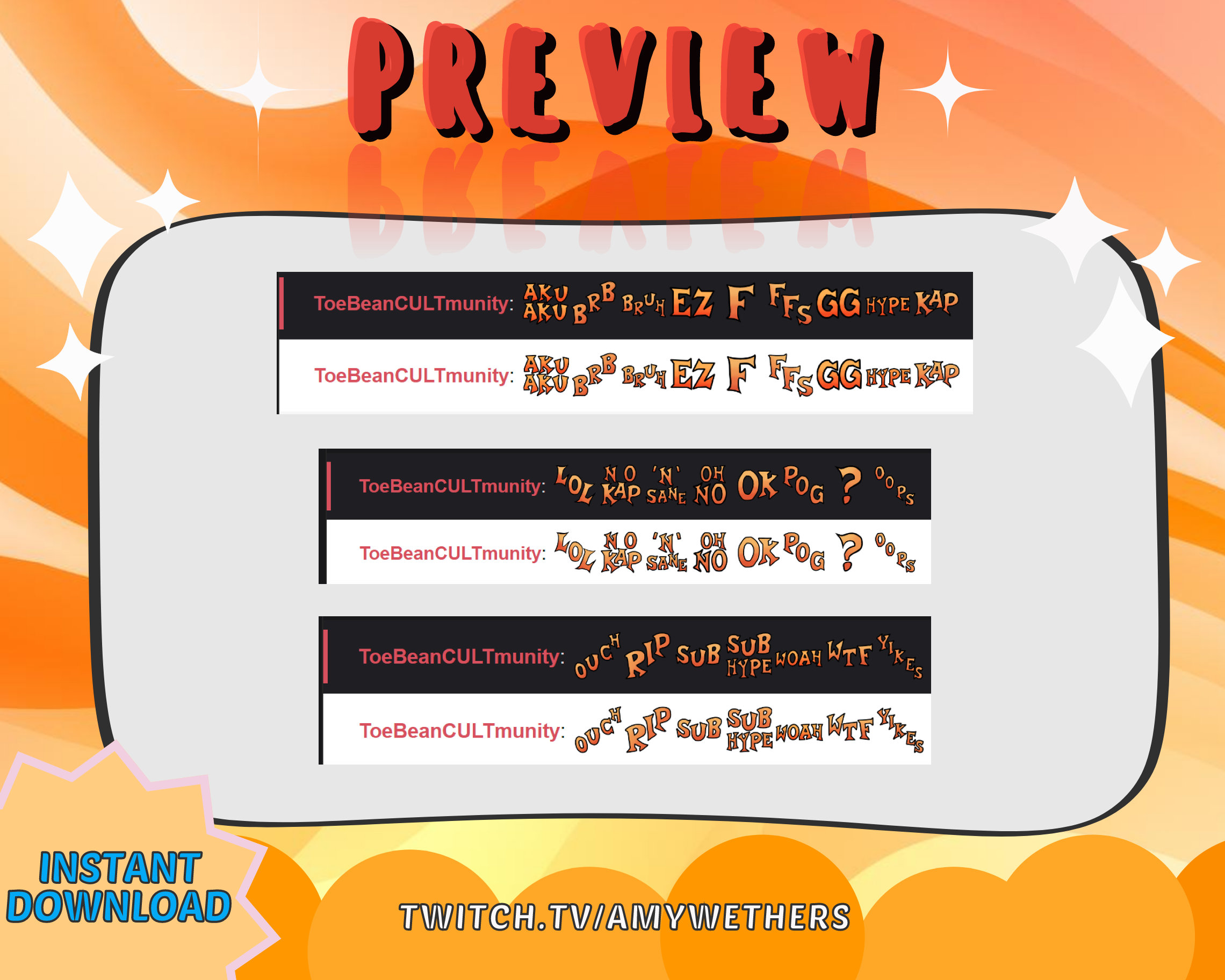 Crash Inspired Mega Emote Set: 24 FONT REACTIONS Streaming/discord - Etsy