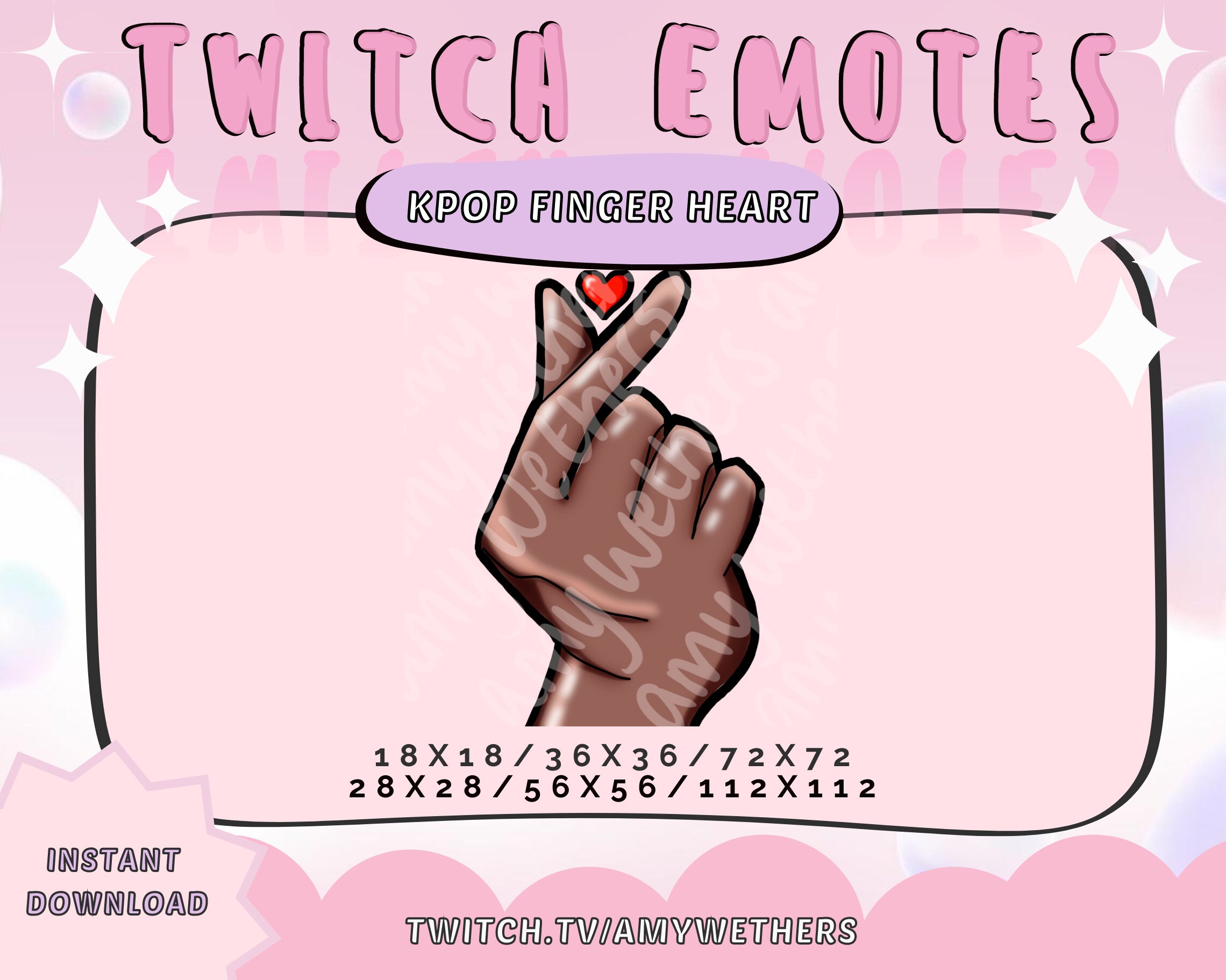 Cute Korean Finger Heart Emote for Twitch/ Discord/ Youtube - Etsy