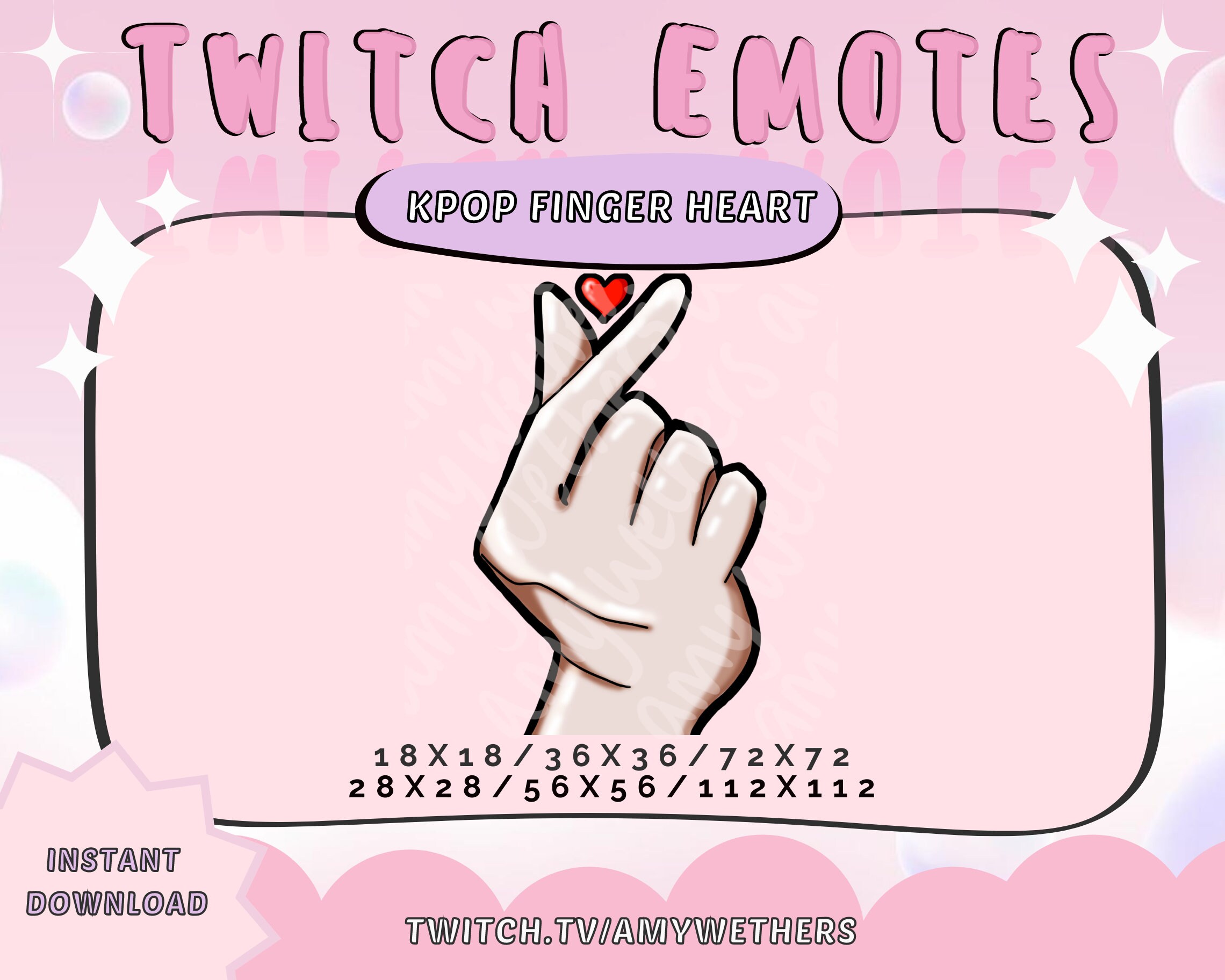 Cute Korean Finger Heart Emote for Twitch/discord/youtube - Etsy