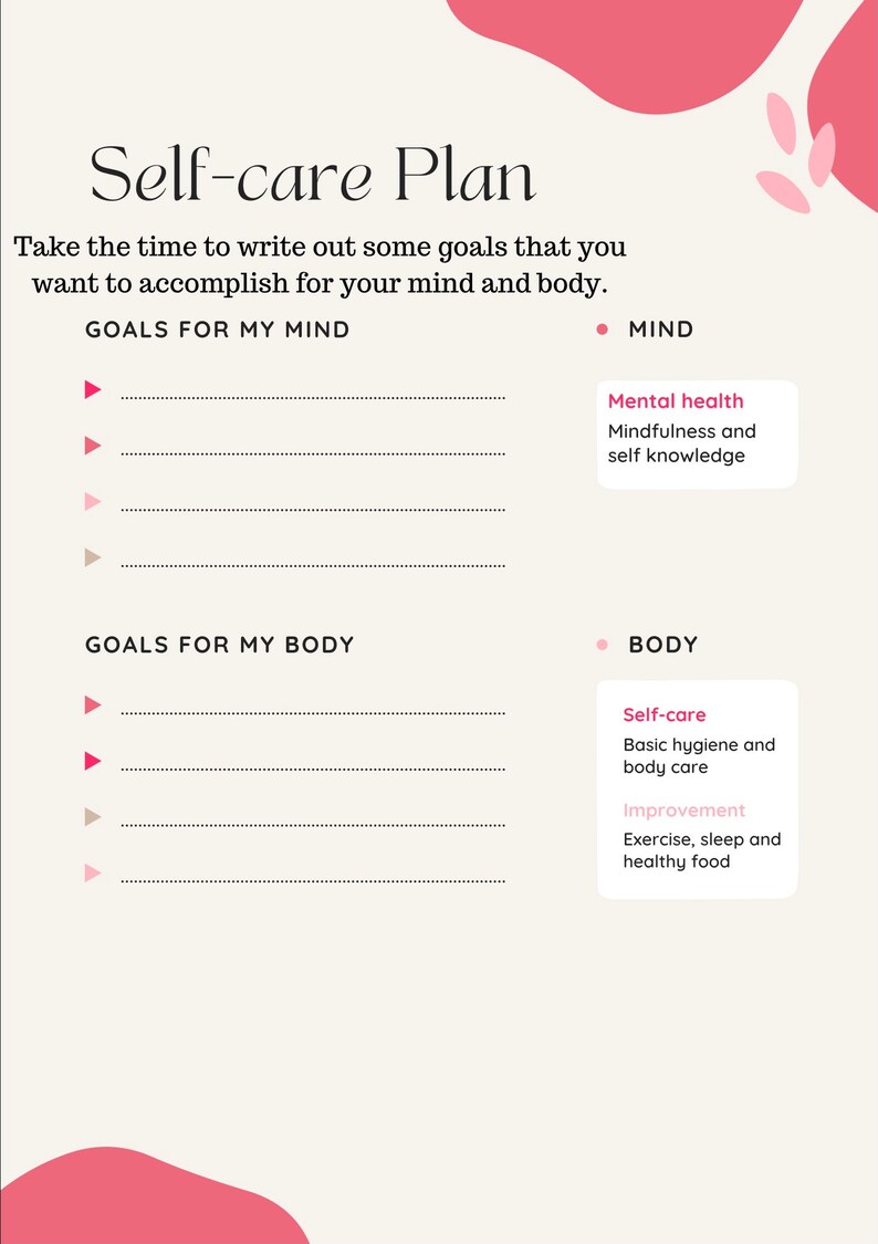 Girl, Put Yourself First! Printable Self-care Guide and Workbook - Etsy
