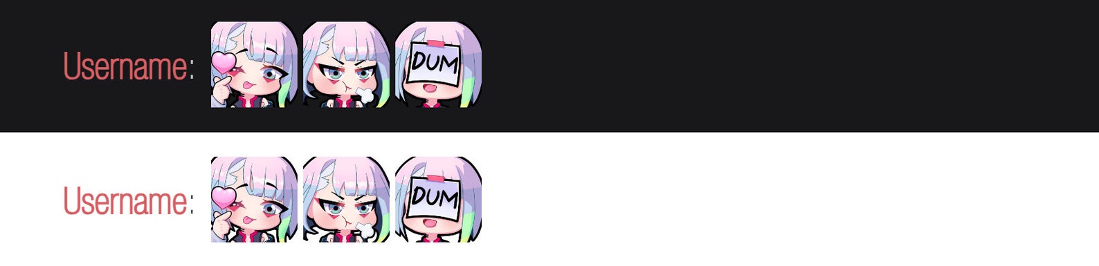 Cute Aesthetic Lucy Cyberpunk Emotes - Twitch | Discord Emotes Pack (3 ...
