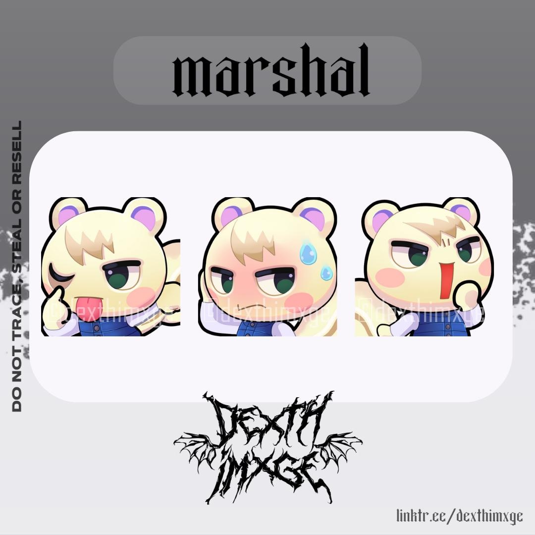 Marshal Anímal Crossing Emotes - Twitch | Discord Stream Emotes Pack (3 ...