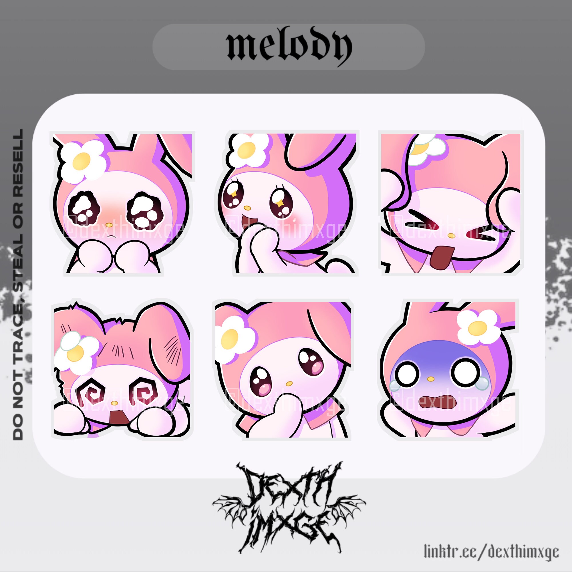 Melody Emotes - Twitch | Discord Emotes Pack (6) || Cute Aesthetic ...