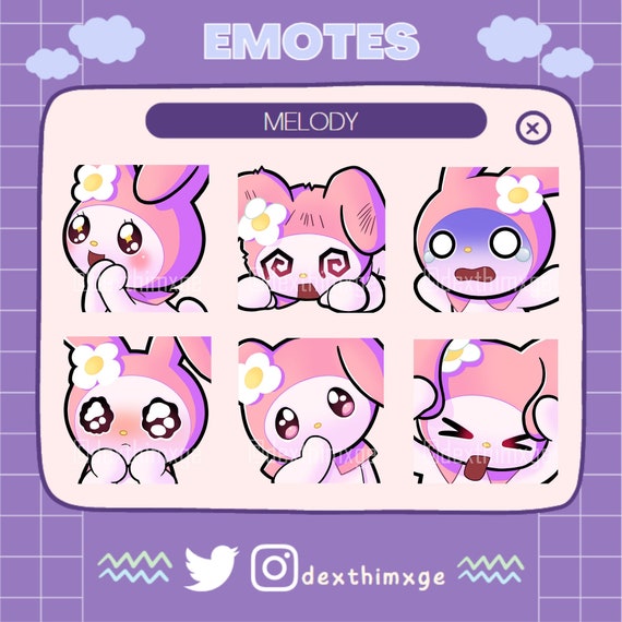 Melody Emotes Twitch / Discord Emotes Pack 6 // Cute - Etsy México
