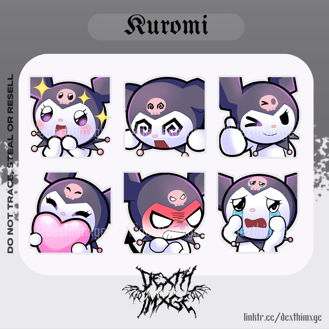 Kurómi Emotes Twitch / Discord Emotes Pack 6 // Lindo Estético Kawaii ...