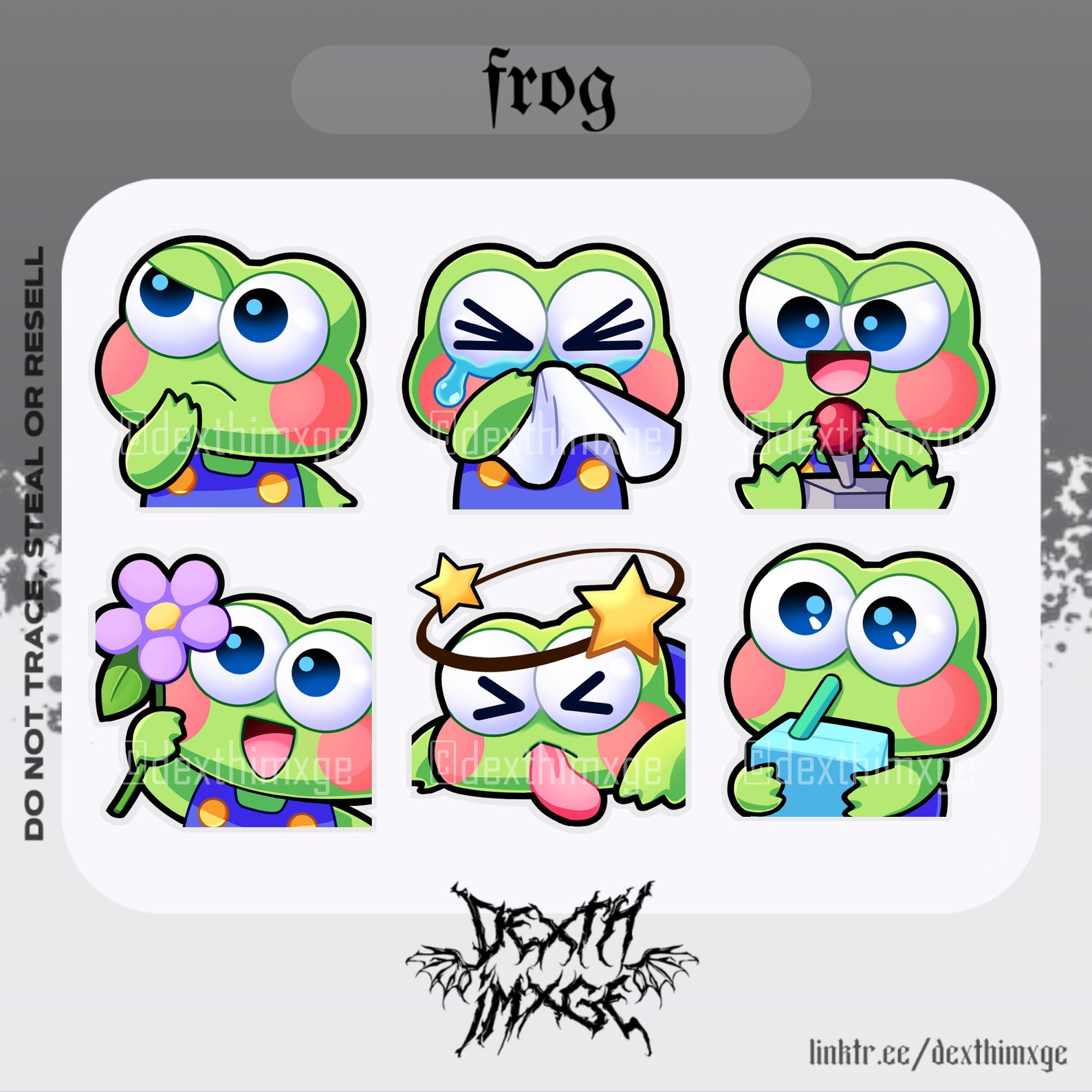 Frog Emotes - Twitch | Discord Emotes Pack (6) || Cute Aesthetic Kawaii ...