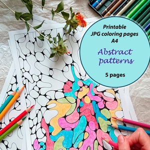 Colouring Pages Adult Coloring Pages Abstract Pattern - Etsy