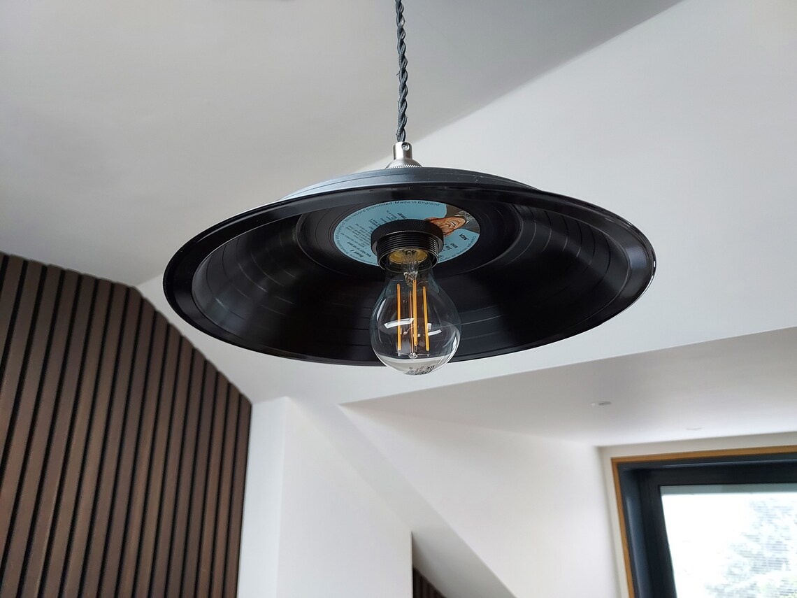 Vinyl Record Lampshade - Dome Style | Vinyl Record Light | Music ...
