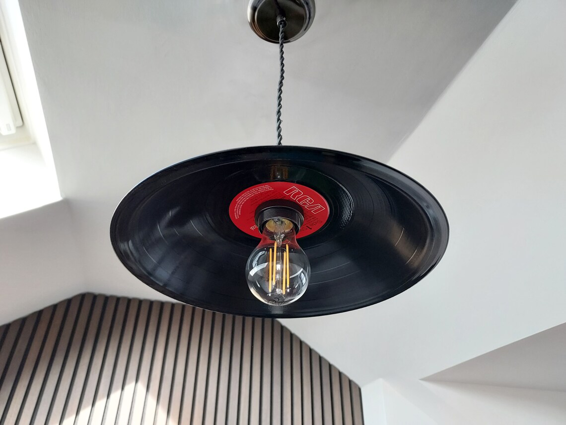 Vinyl Record Lampshade - Dome Style | Vinyl Record Light | Music ...