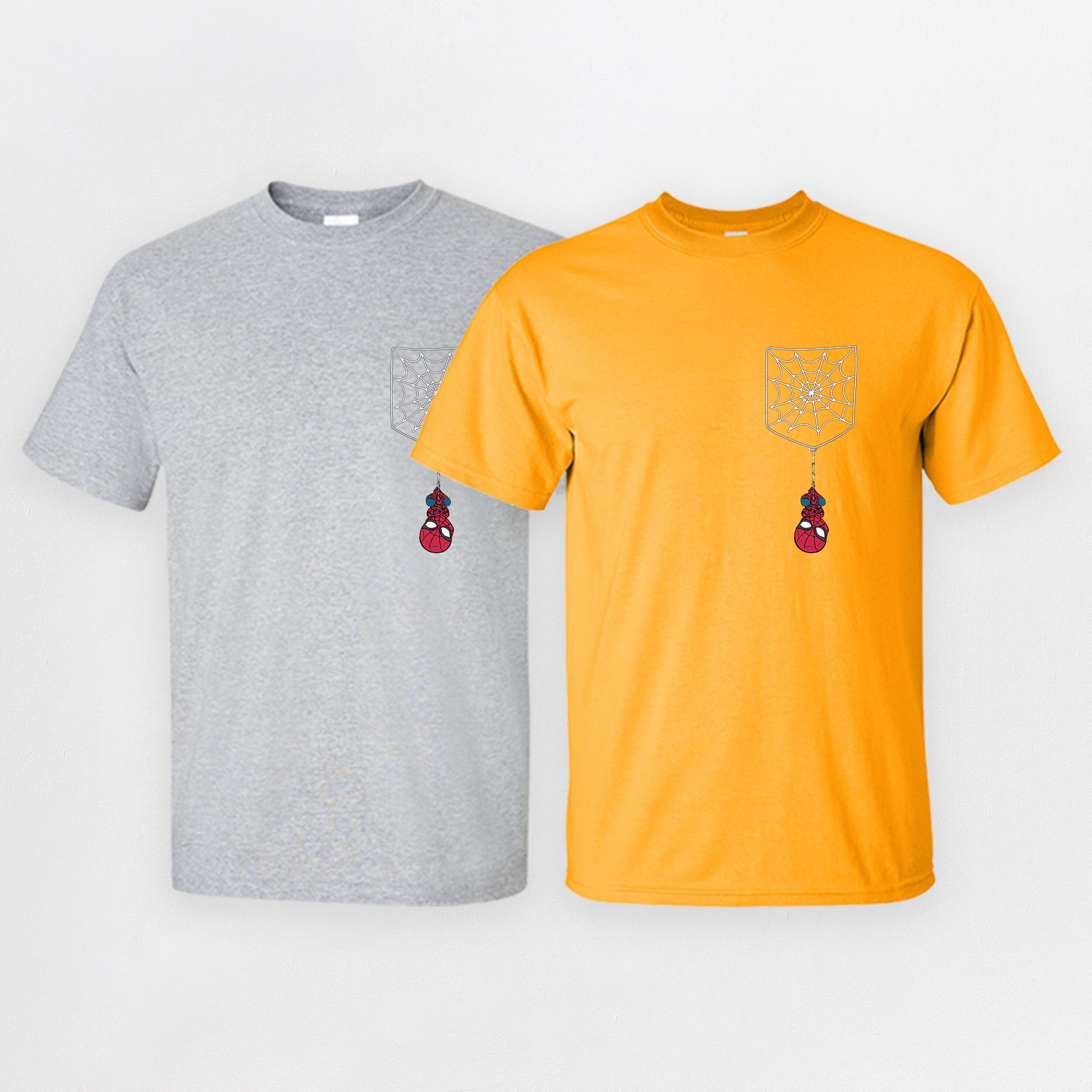 Spider-man Chibi Pocket Tshirt Marvel Disney Tee Unisex Ultra Cotton ...