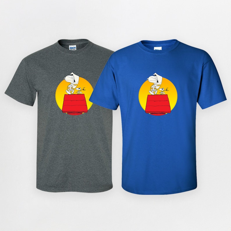 Peanuts Snoopy Moon Knight Woodstock Khonshu Tshirt Marvel Cartoon ...