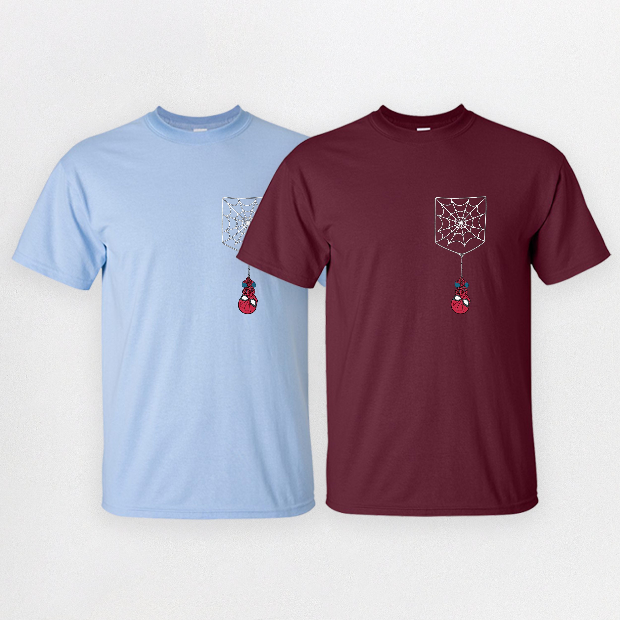 Spider-man Chibi Pocket Tshirt Marvel Disney Tee Unisex Ultra Cotton ...