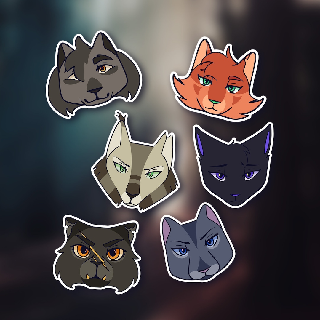 Stickers Warrior Cats Firestar, Graystripe, Ravenpaw, Bluestar ...