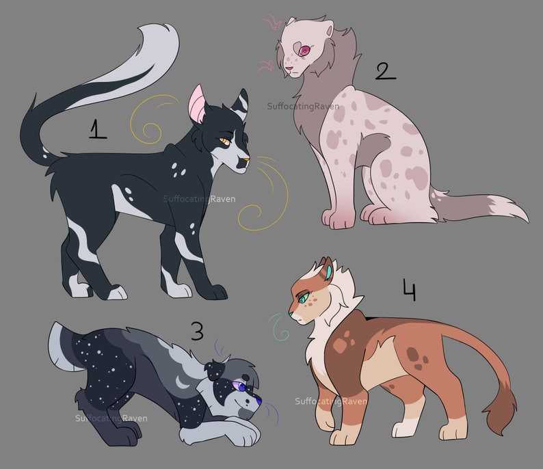 Feline Character Adoptable Furry Fursona Design Batch - Etsy