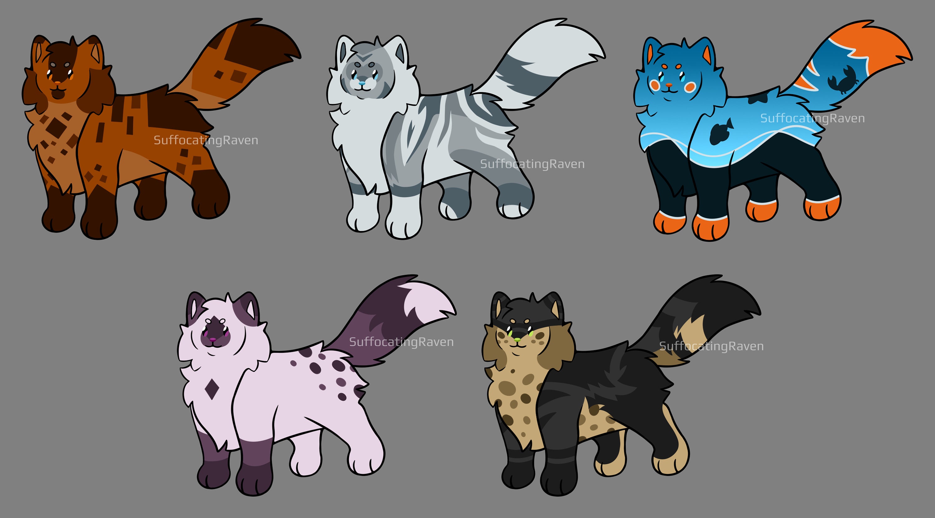 Feline Character Adoptable Furry Fursona Design Batch - Etsy
