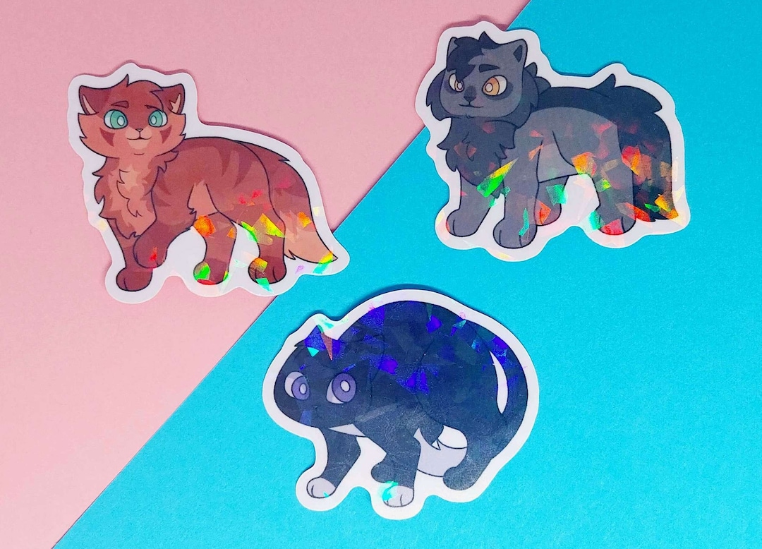 Warrior Cats Holographic Stickers Set Firestar, Graystripe, Ravenpaw - Etsy