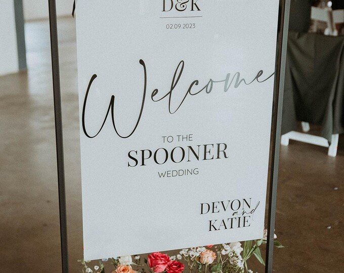 Modern Elegance Wedding Welcome Sign Editable Canva Template Instant ...